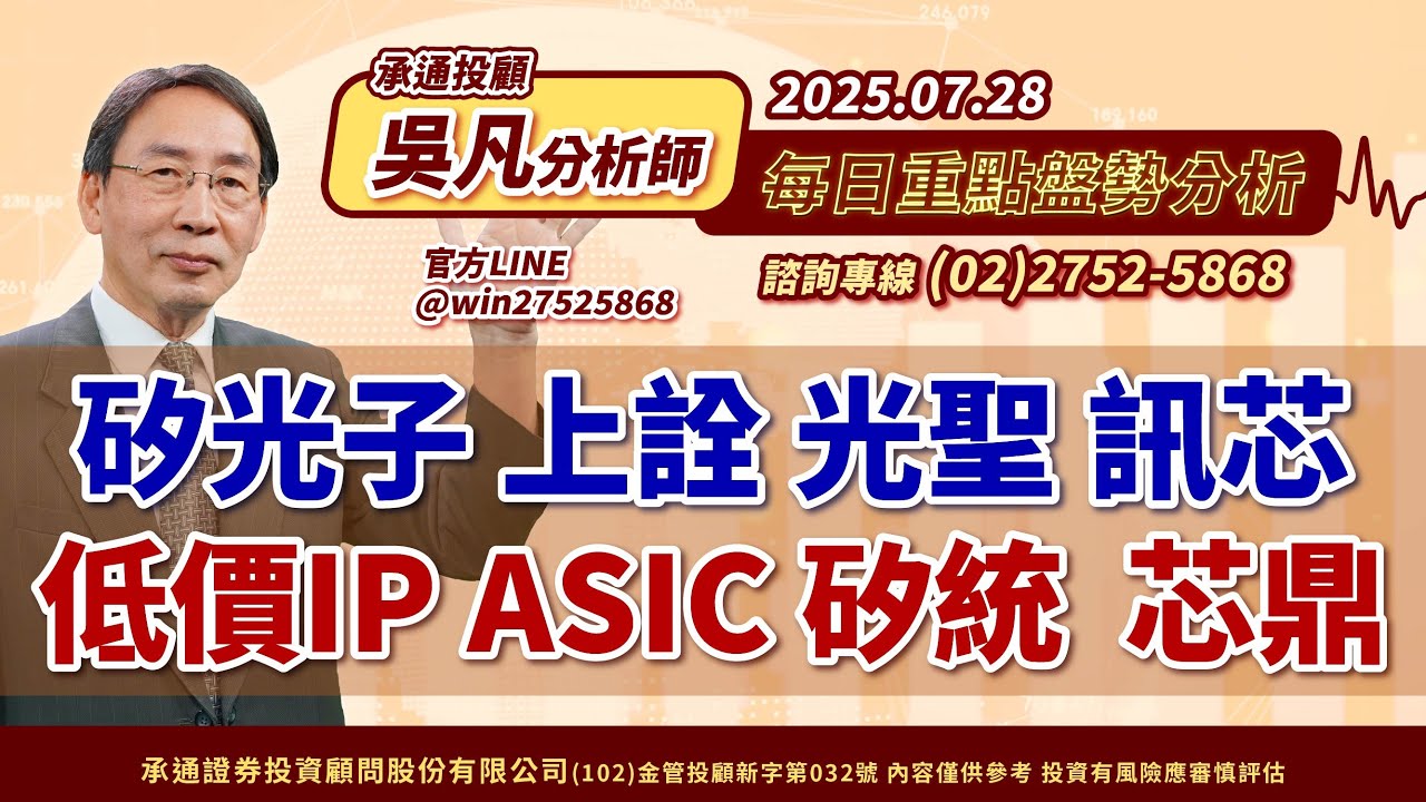 20250728 談 矽光子 上詮 光聖 訊芯 低價IP ASIC 矽統 芯鼎 - YouTube