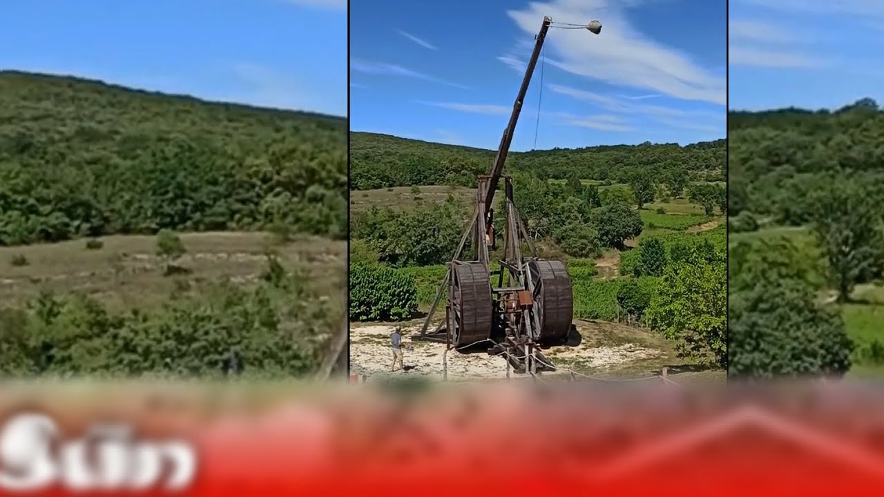 CATAPULT / TREBUCHET biggest trebuchet in the world castle - Ukraine Vs ...