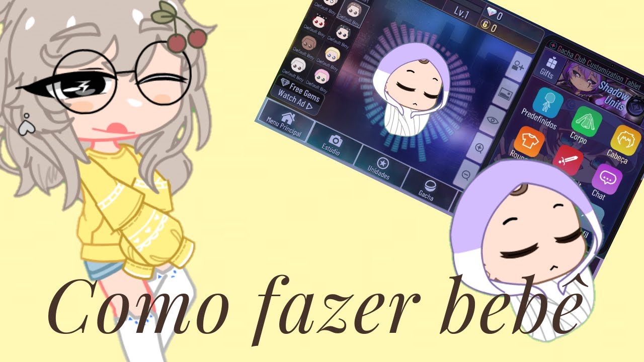 🌱☕ ~ [Tutorial] ~ 🍫 • ↱ Como fazer um bebê no Gacha Club ↰ • 📚 | Gacha ...