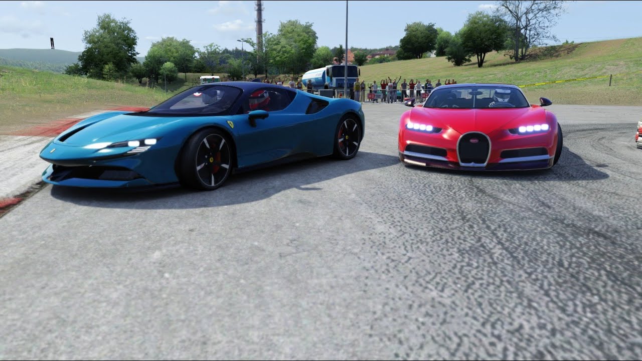 Bugatti Chiron vs Ferrari SF90 Stradale at Miseluk - YouTube