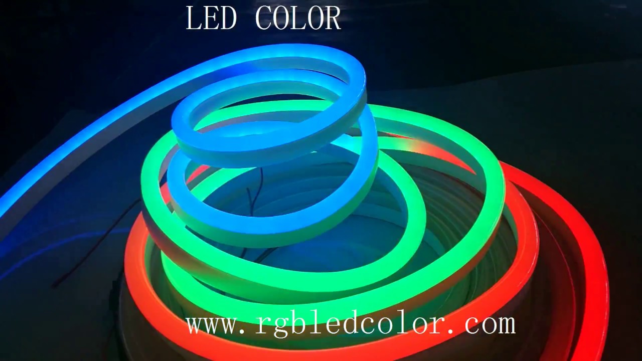 DC12V ws2811 digital rgb neon tube light - YouTube