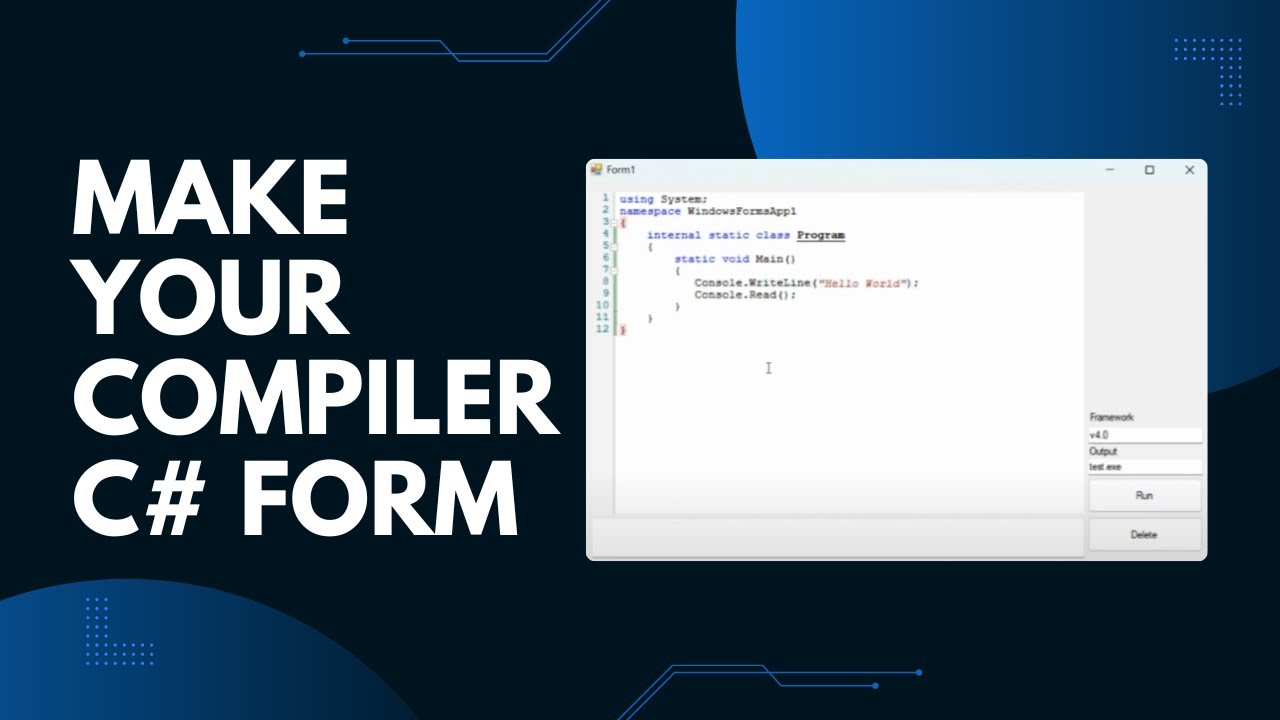 Make Your Compiler | C# Form - YouTube