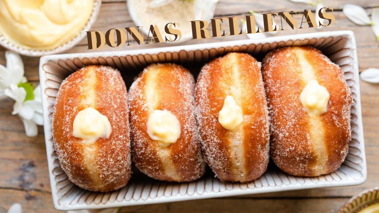 ¡DONAS RELLENAS DE CREMA PASTELERA! - YouTube