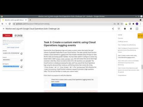 Qwiklabs: Monitor and Log with Google Cloud Operations Suite: Challenge Lab - YouTube