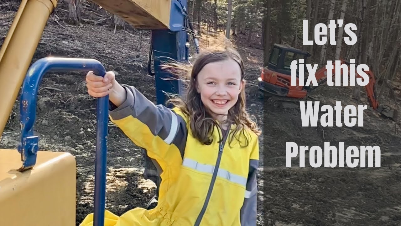 Using a ditching bucket to fix our water problem - YouTube