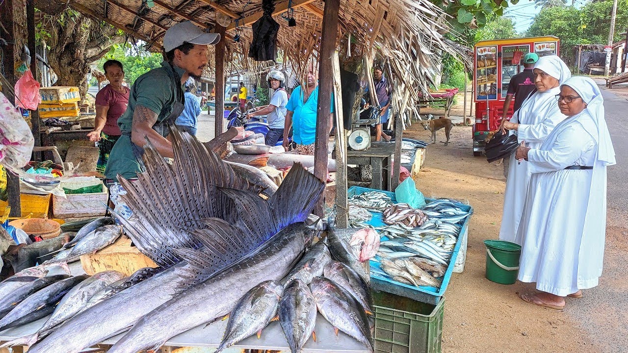 Unexpectedly Beautiful Village Fish Market with Incredible Fish Cuts ...