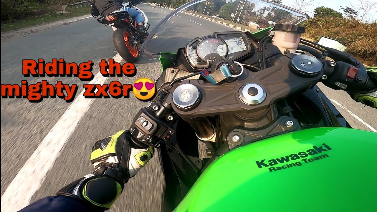 Riding Kawasaki zx6r || The best 600cc machine || Beginners superbike 👍 ...