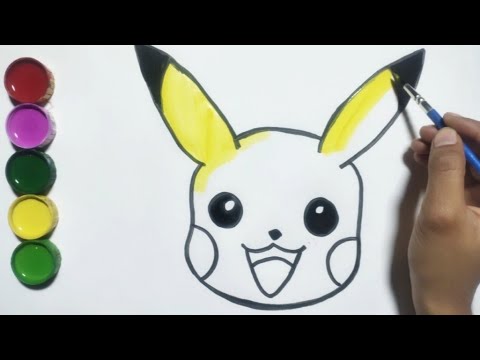 How to draw pikachu and colour - easy pickachu drawing, kids art - YouTube