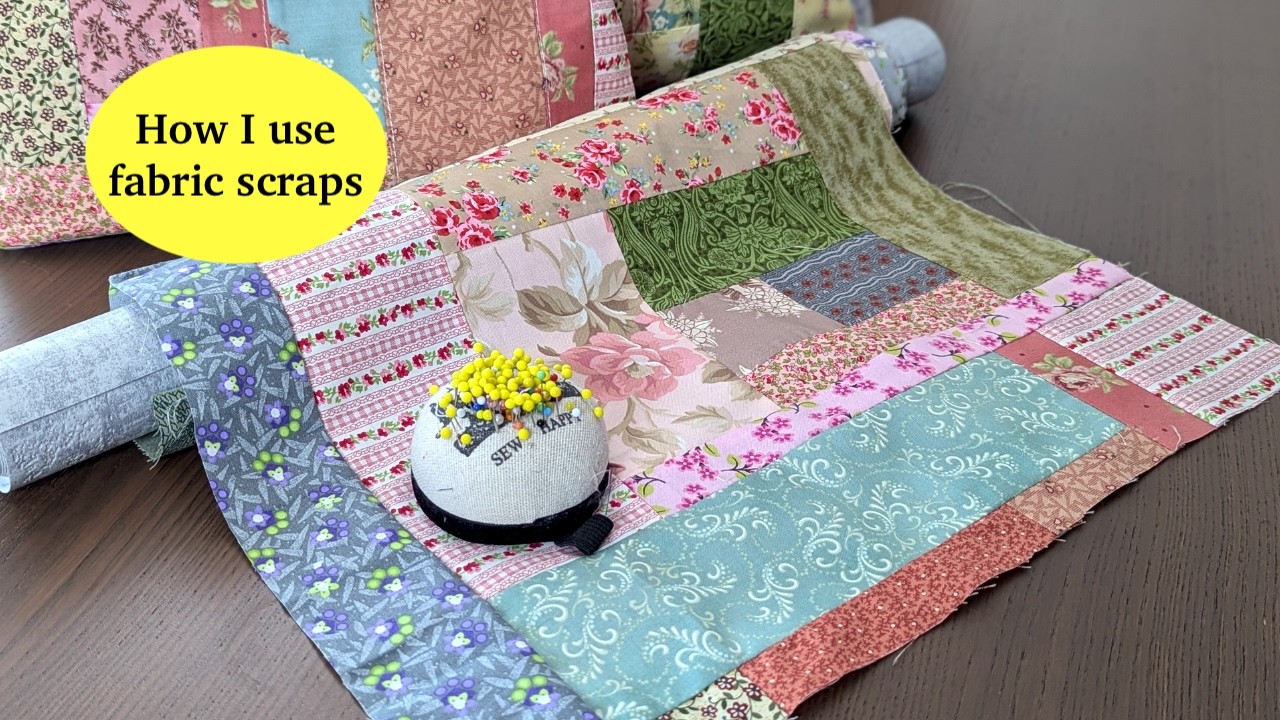 How I upcycle fabric scraps (3 patchwork makes! fabric scroll) - YouTube