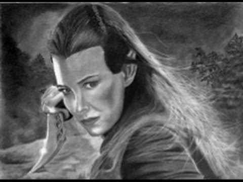 Evangeline Lilly - Tauriel - The Hobbit Speed Drawing - YouTube