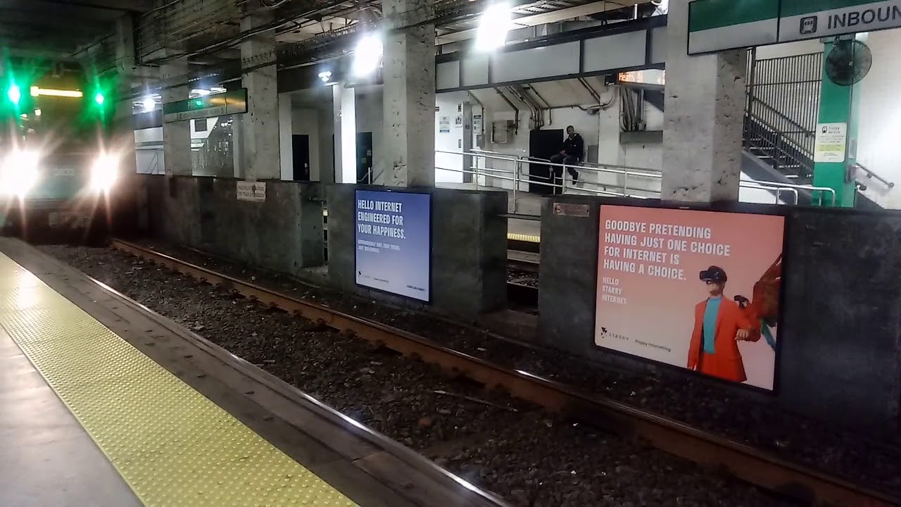 MBTA Type 8 Green Line LRV Trains at Prudential Station - YouTube