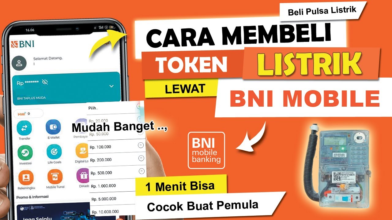 Cara Beli Token Listrik Lewat BNI Mobile | Beli Pulsa LISTRIK di M ...