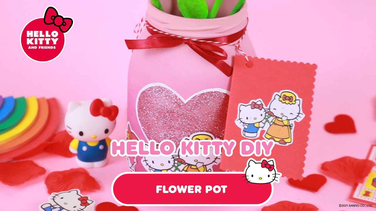 Make a Hello Kitty Flower Pot! | Hello Kitty DIY - YouTube