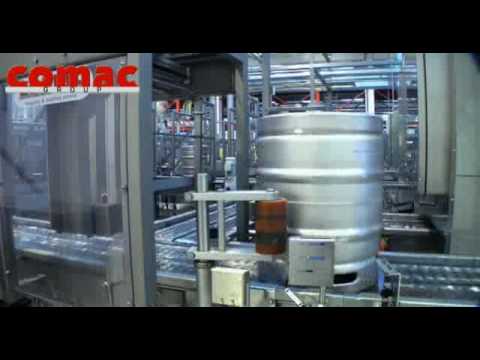 Comac High Speed Kegging line - Heineken Sevilla 1,000 kegs/hour - YouTube
