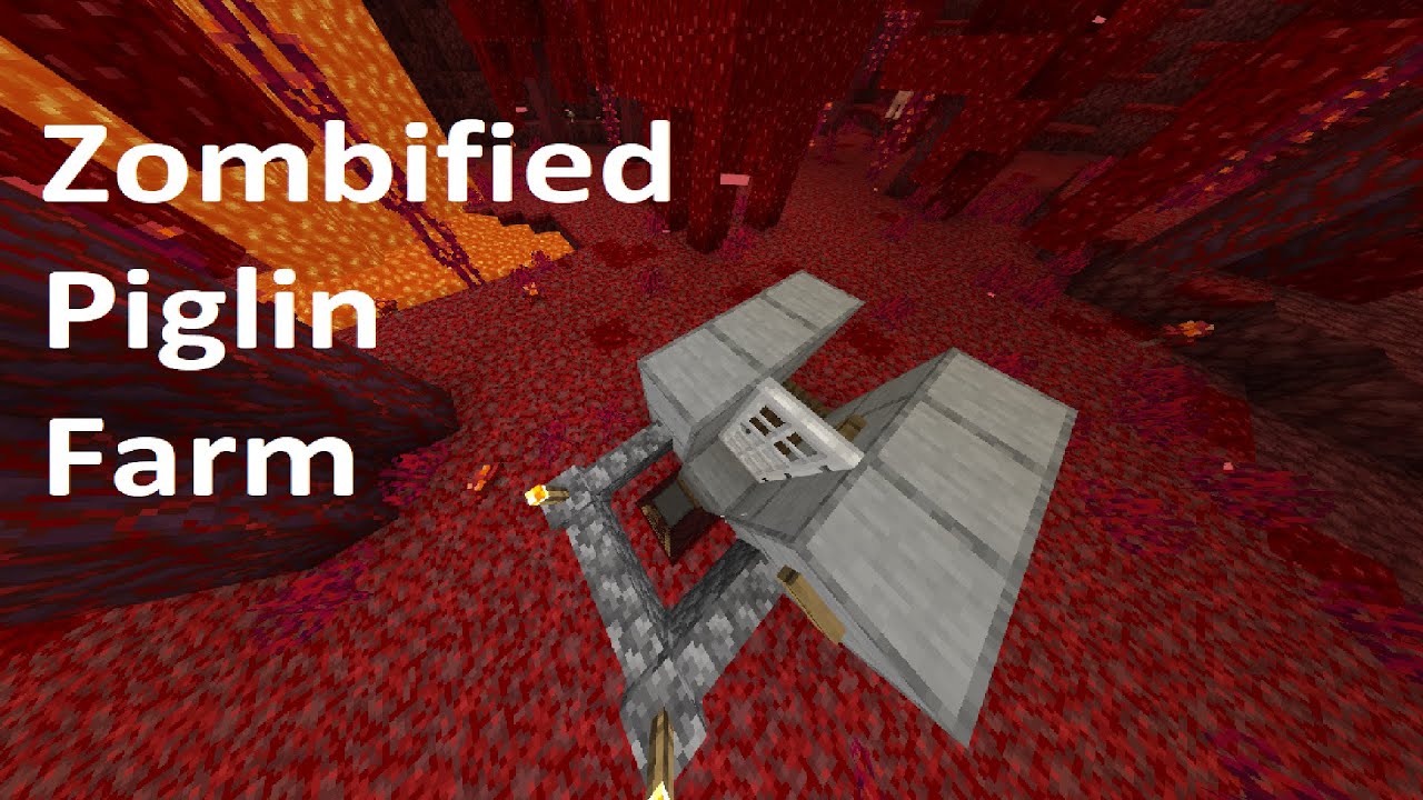 How to make Zombified Piglin Farm - Minecraft - YouTube