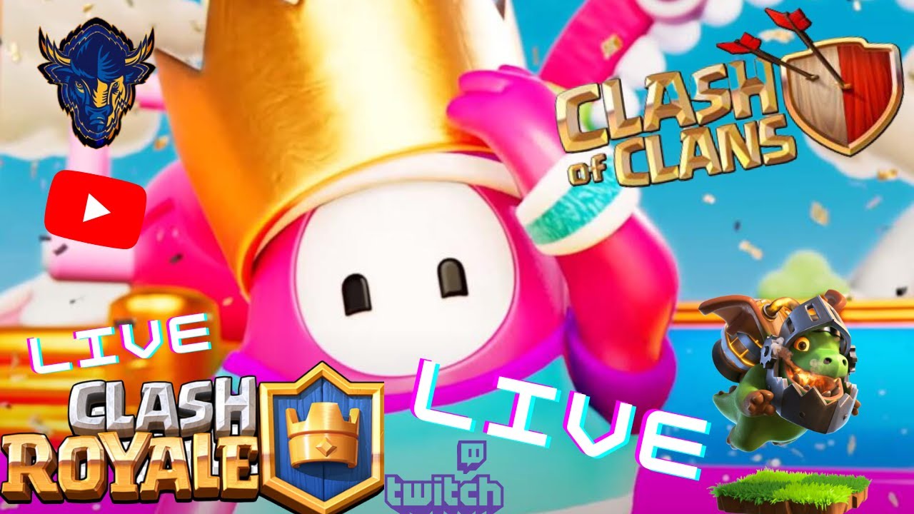 LIVE FALL GUYS (on joue ensemble), CLASH ROYALE ET CLASH OF CLAN 🔥🔥🔥 ...