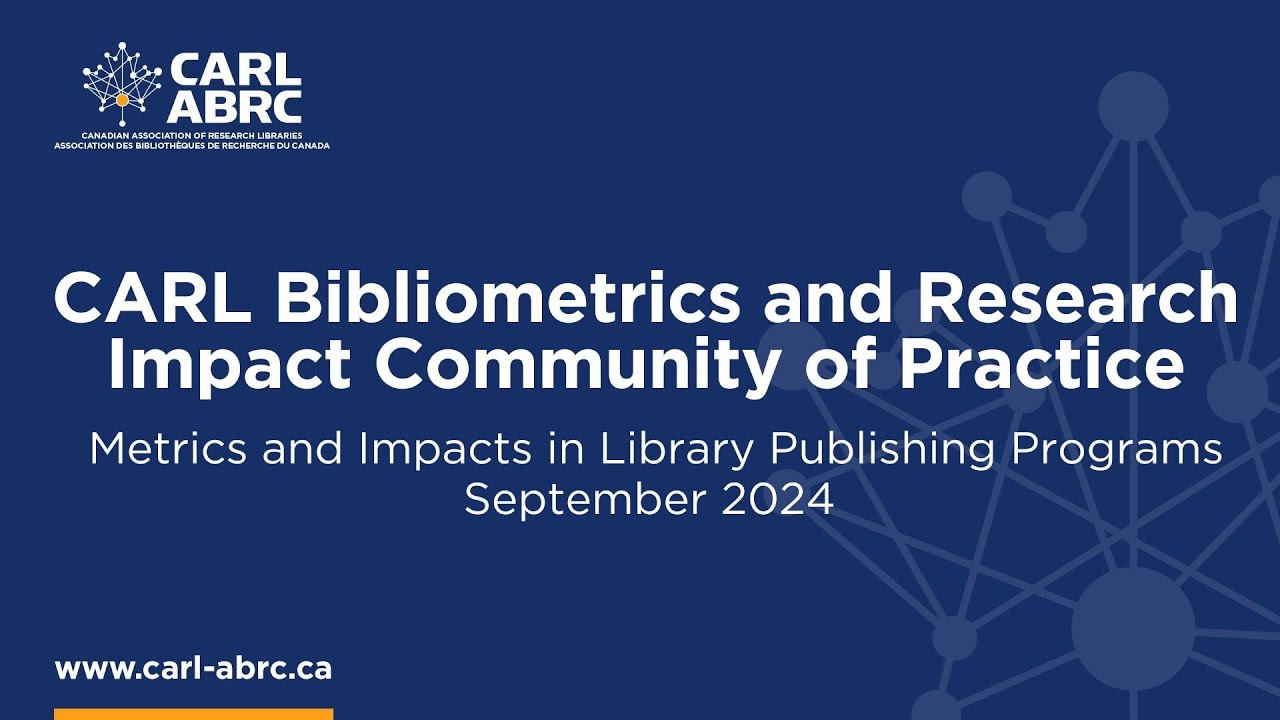 Bibliometrics and Research Impact CoP: Metrics and Impacts for Library ...