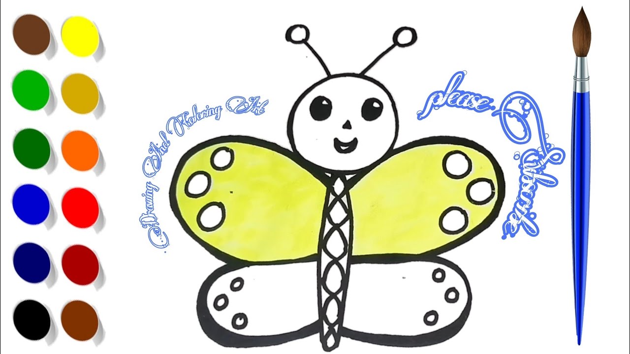 How to draw a Butterfly step by step | Drawing and coloring Butterfly ...