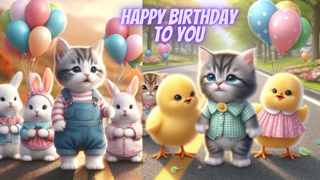 cat animation happy birthday SONG, ANIMASI KUCING NYANYI ULANG TAHUN ...