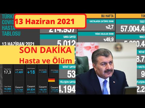 Bugünkü vaka sayısı 13 Haziran Vaka | Günlük vaka sayısı | Korona virüs vaka sayıları Tablosu