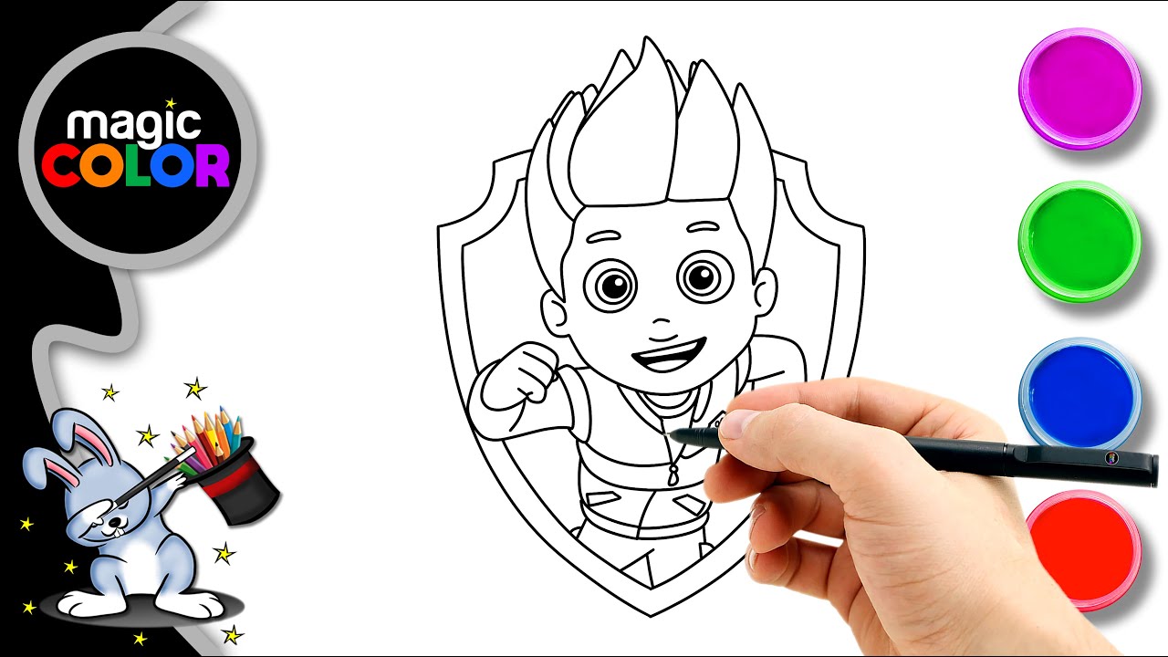 How to draw Paw Patrol Ryder - Easy Draw Magic Color for kids - Magic ...