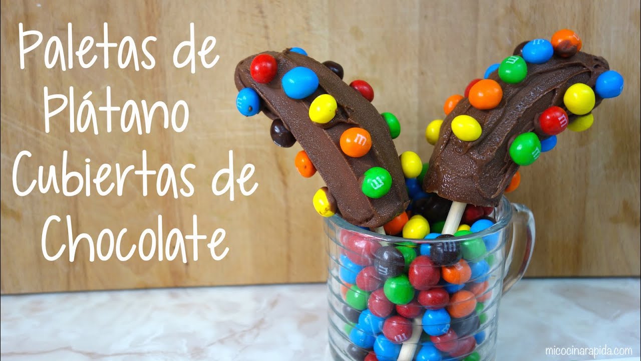 Paletas Congeladas de Plátanos Cubiertas de Chocolate - Mi Cocina ...