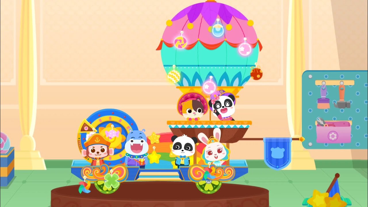 PANDA KIKI, PANDA MIUMIU DAN TEMANNYA SENANG NAIK KENDARAAN HIAS BALON ...