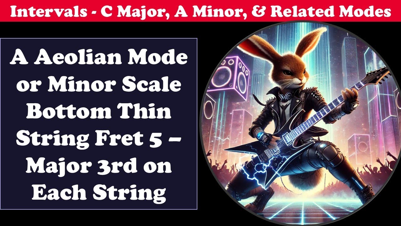 A Aeolian Mode or Minor Scale Bottom Thin String Fret 5 – Major 3rd on ...