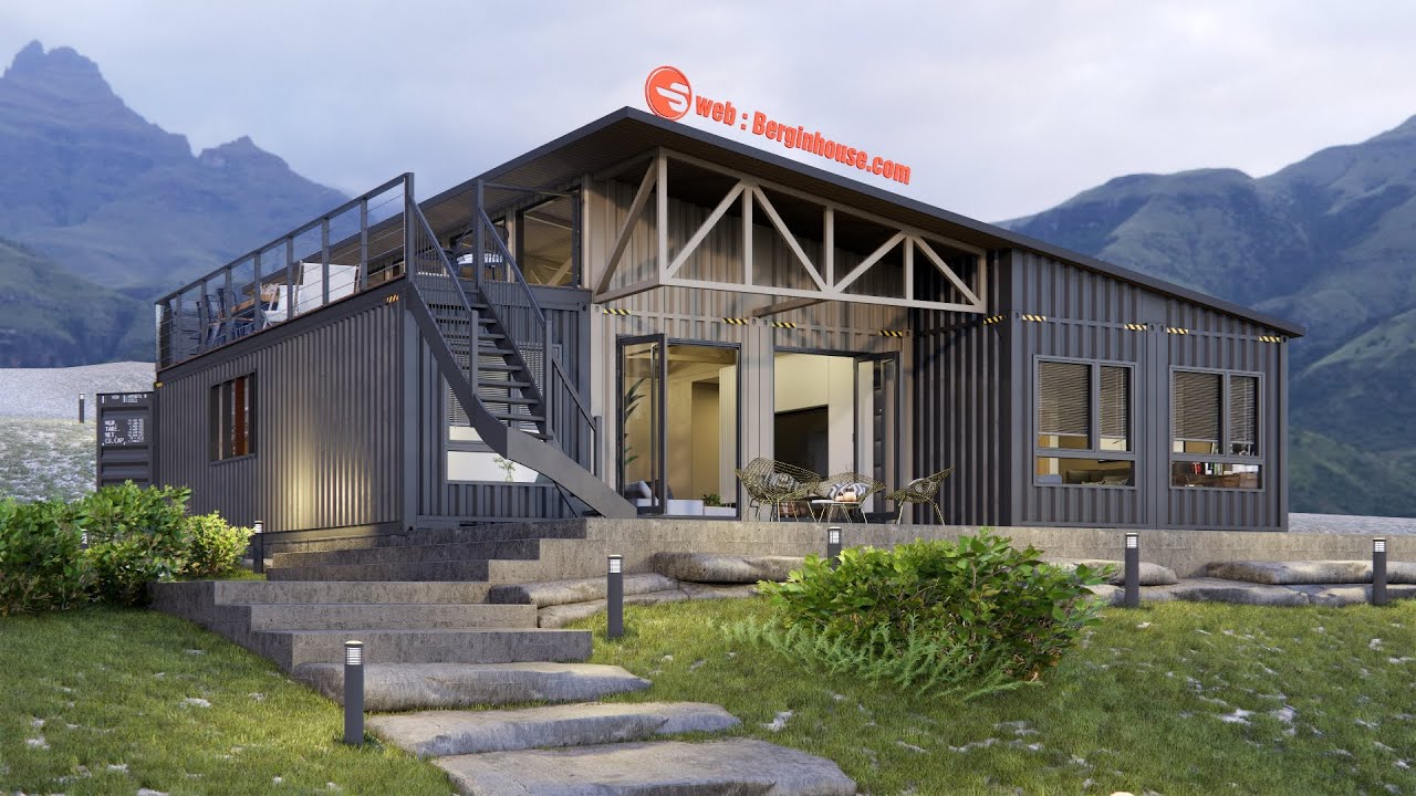 Shipping Container House | Container house on high hill with beautiful ...