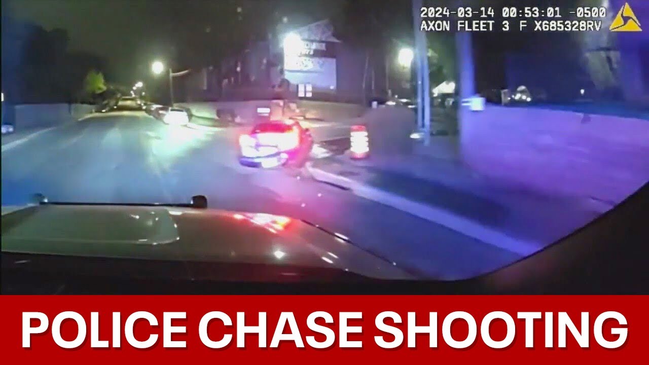Video shows Dallas police chase and officer shooting - YouTube