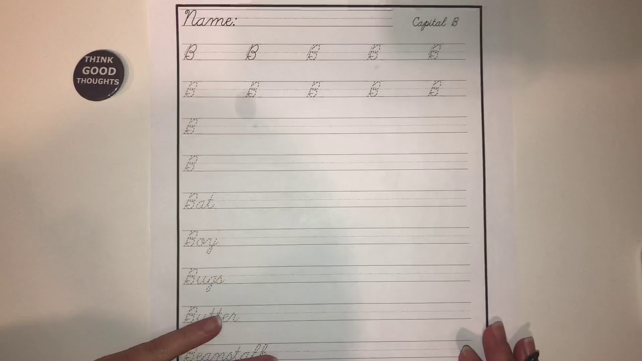 Cursive 02-Capital B - YouTube