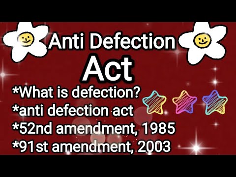 Anti Defection Act, 1985 &2003, Detailed Explanation - YouTube