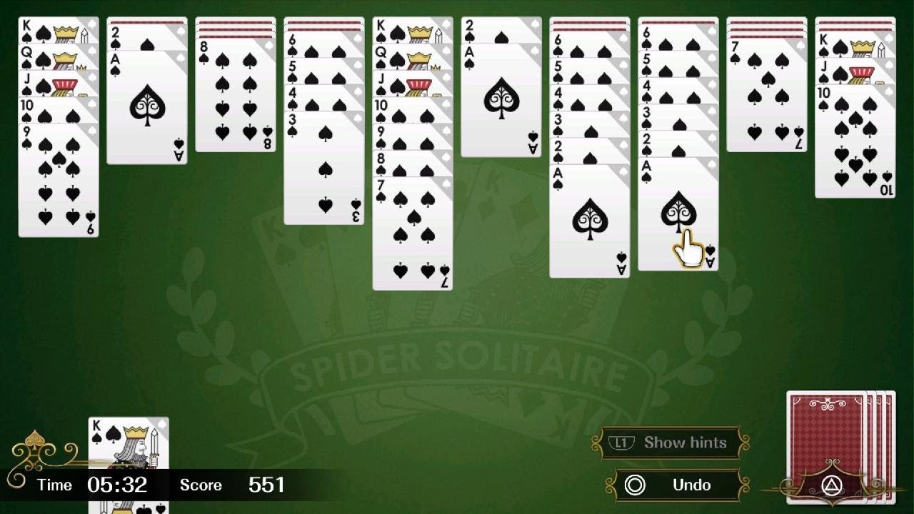 Spider Solitaire F gameplay on ps5. - YouTube