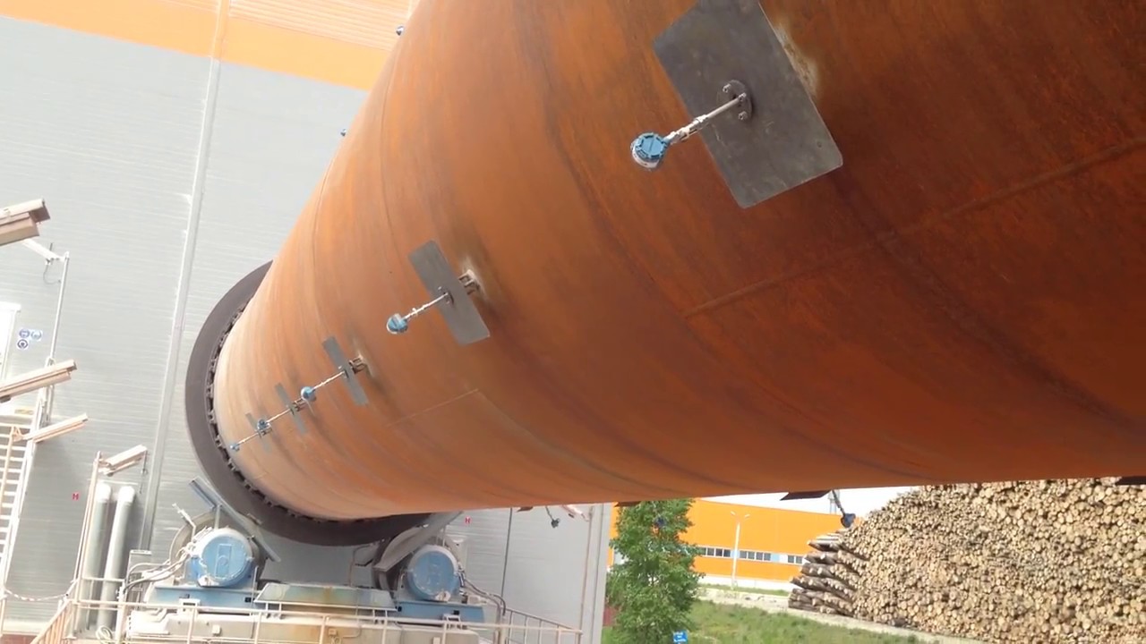 Wireless temperature monitoring in the Rotating Lime Kiln - YouTube