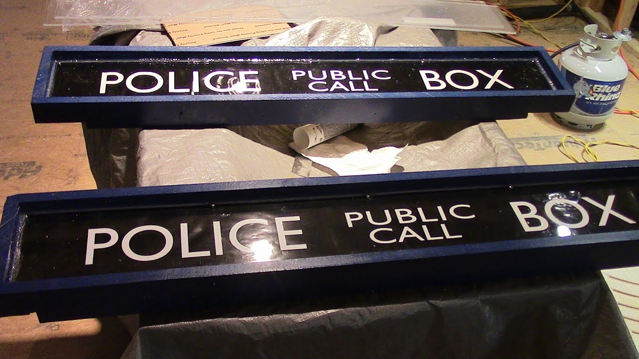Public call box signs and Tardis Lantern - YouTube