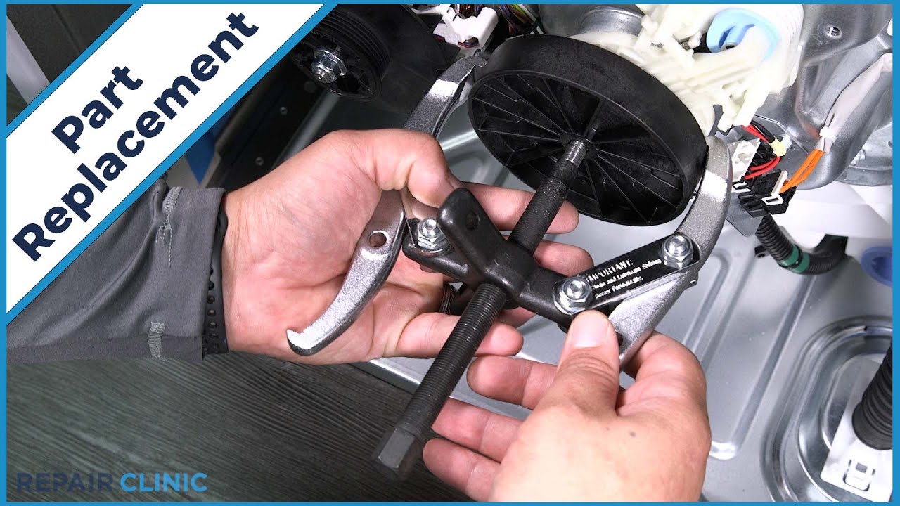 GE Washer Transmission Pulley & Nut Replacement WH03X32097 - YouTube