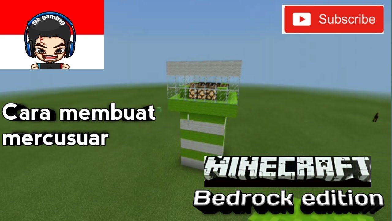 Cara membuat mercusuar di Minecraft bedrock edition/pe - YouTube