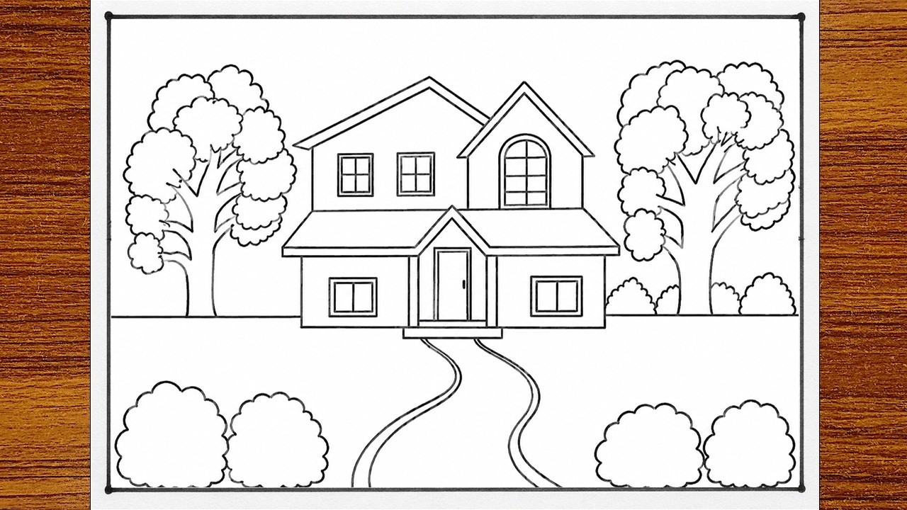 Drawing a Beautiful House and Surrounding Scenery – Easy Guide - YouTube