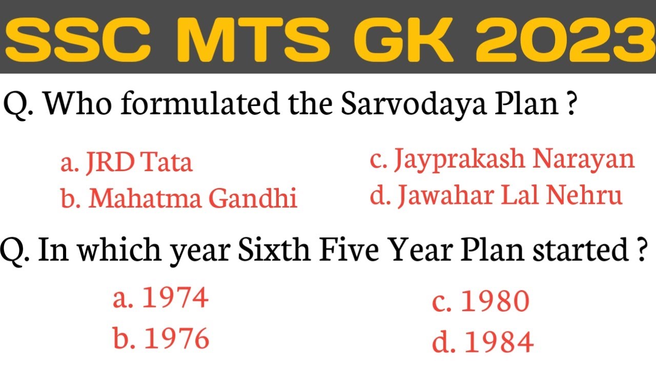 SSC MTS GK GS MCQ // SSC MTS 2023 // Class 85 // SSC MTS Class // GK ...