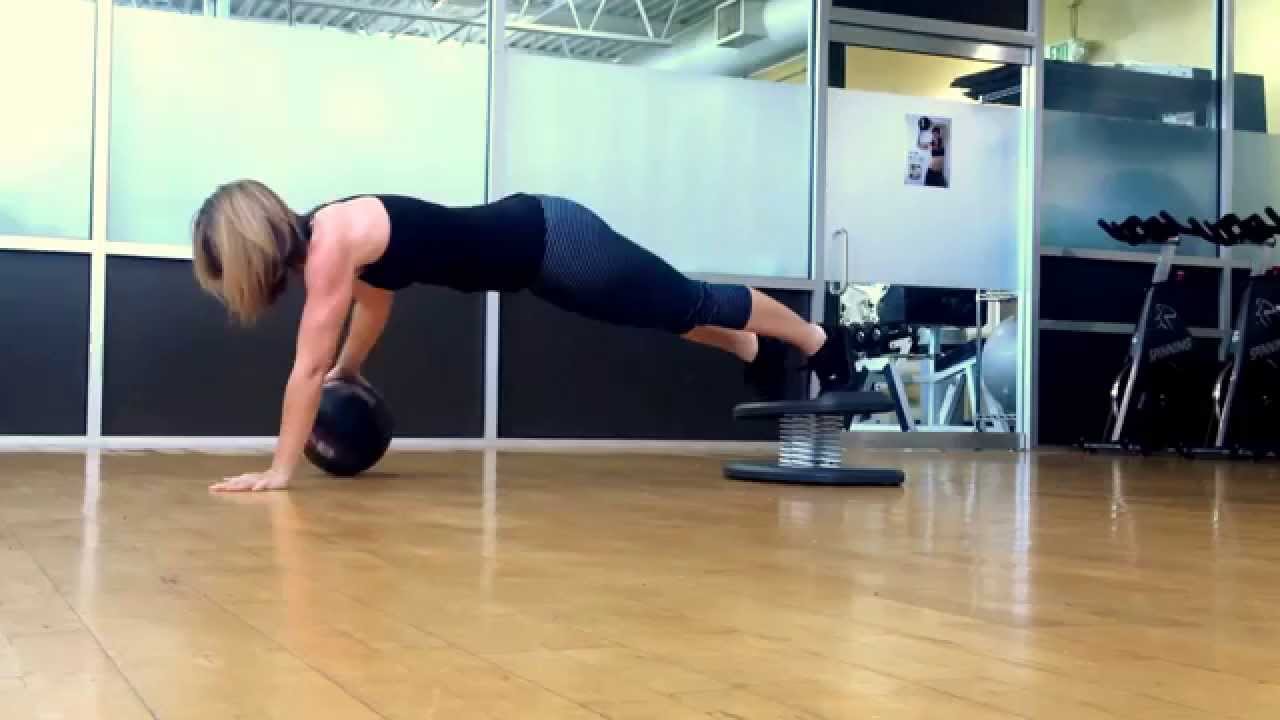 Strongboard Plank with Medicine Ball Roll - YouTube