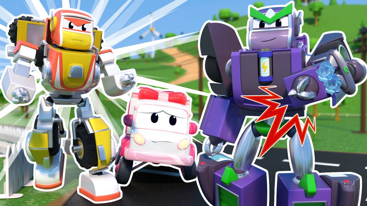 le MECHANT ROBOT essaie de geler l'AMBULANCE ! Aide-la, SUPER ROBOT ...
