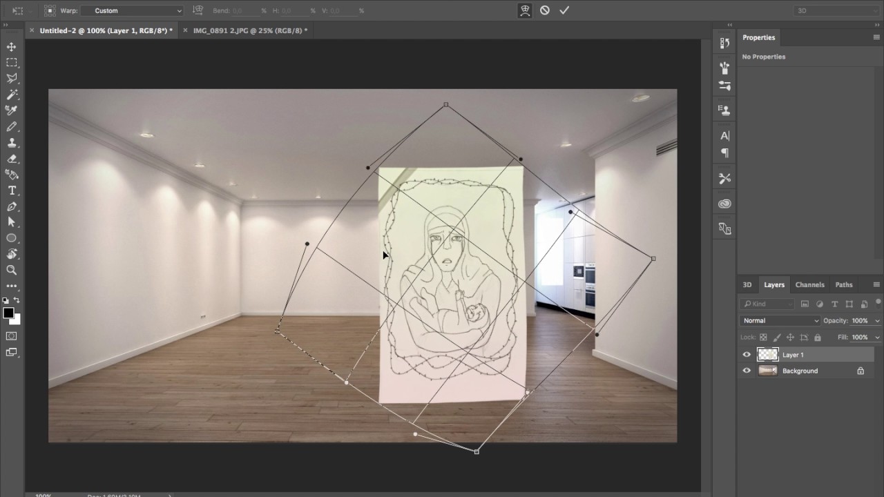Plassere bilde i et lokale. 3d layer. Photoshop. - YouTube