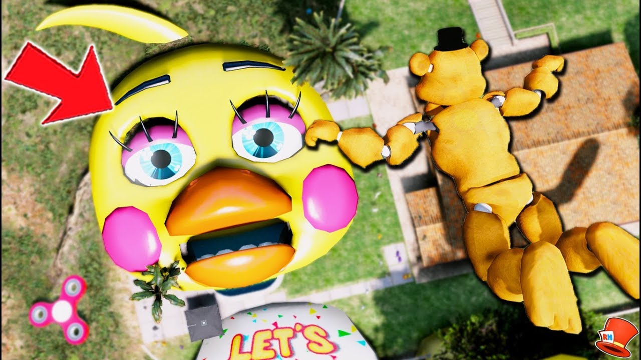 Can Freddy STUNT Land into A Giant Toy Chica Pool? (GTA 5 Mods FNAF ...