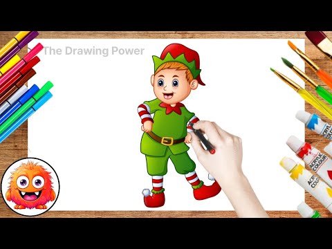 How to Draw a Christmas Elf | Drawing & Coloring - YouTube