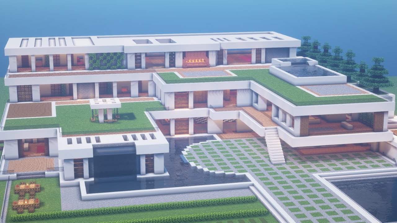 Minecraft: Modern Mansion Tutorial | Architecture Build (#6) Pt. 1 ...