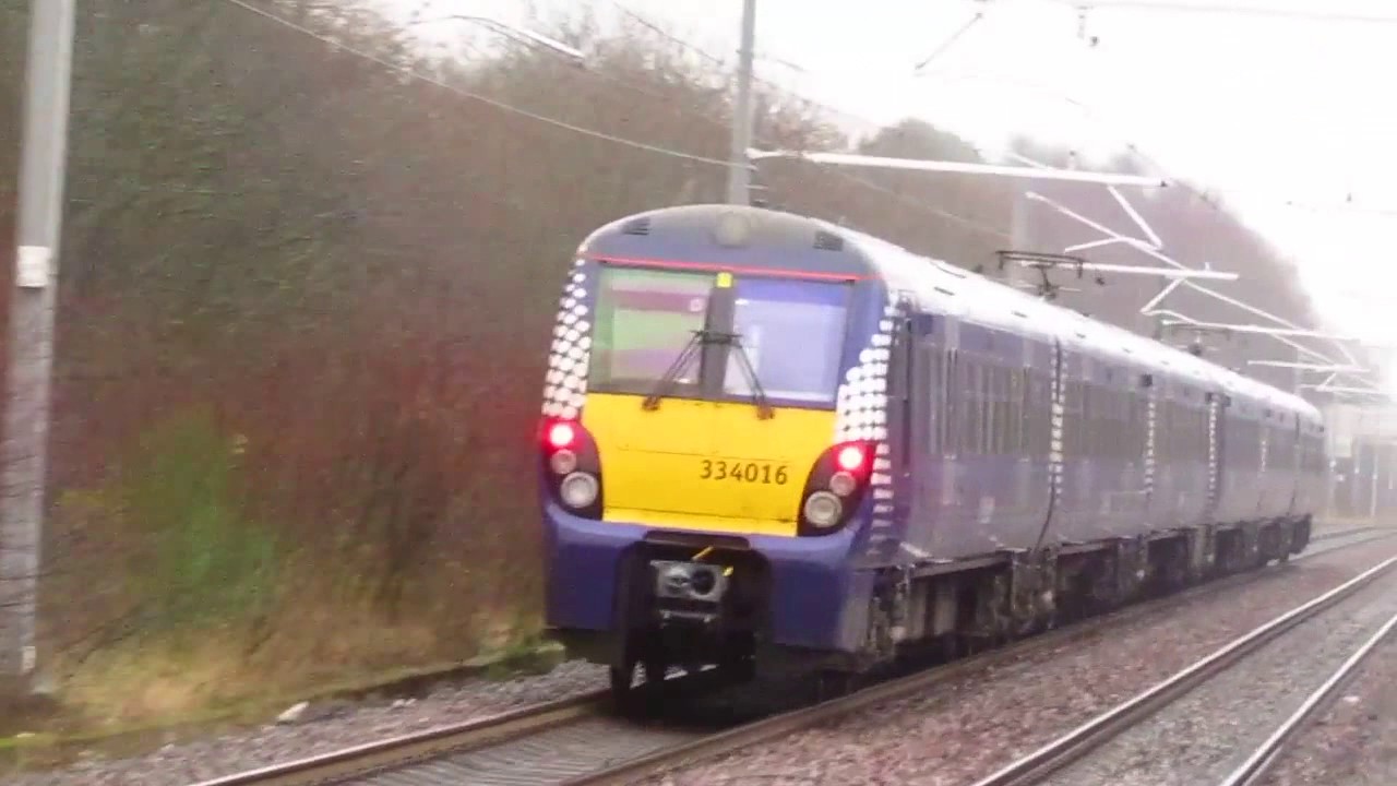Scotrail 334015 and 334016 at Stepps from Partick to Cumbernauld and ...