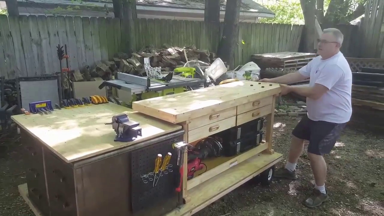 Harbor freight and Ryobi Mobile workstation - YouTube