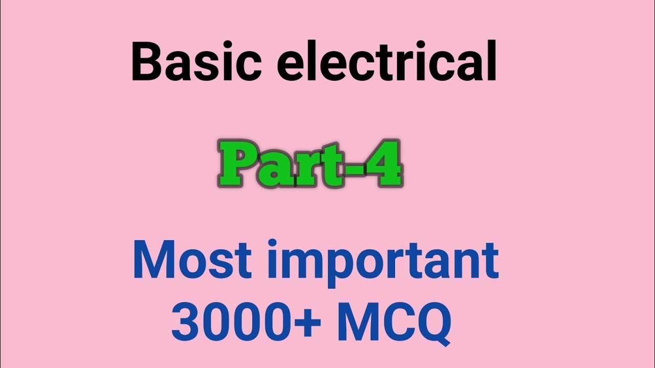 Basic electrical mcq Part-4 By Mukesh Sir For UPPCL JE || SSC JE || - YouTube