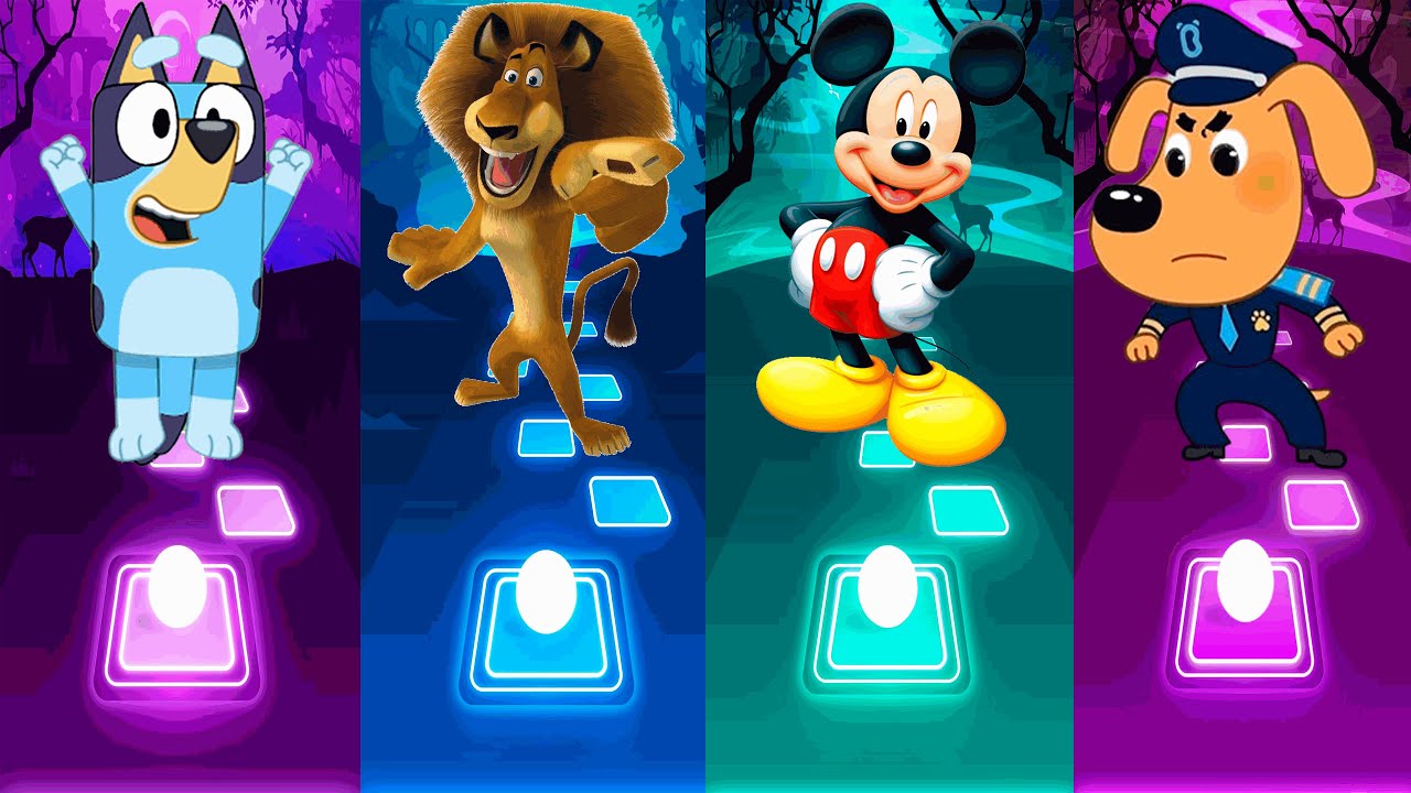 Bluey Bingo 🆚 Alex 🆚 Mickey Mouse 🆚 Sheriff Labrador. 🎶 Who Will Win ...