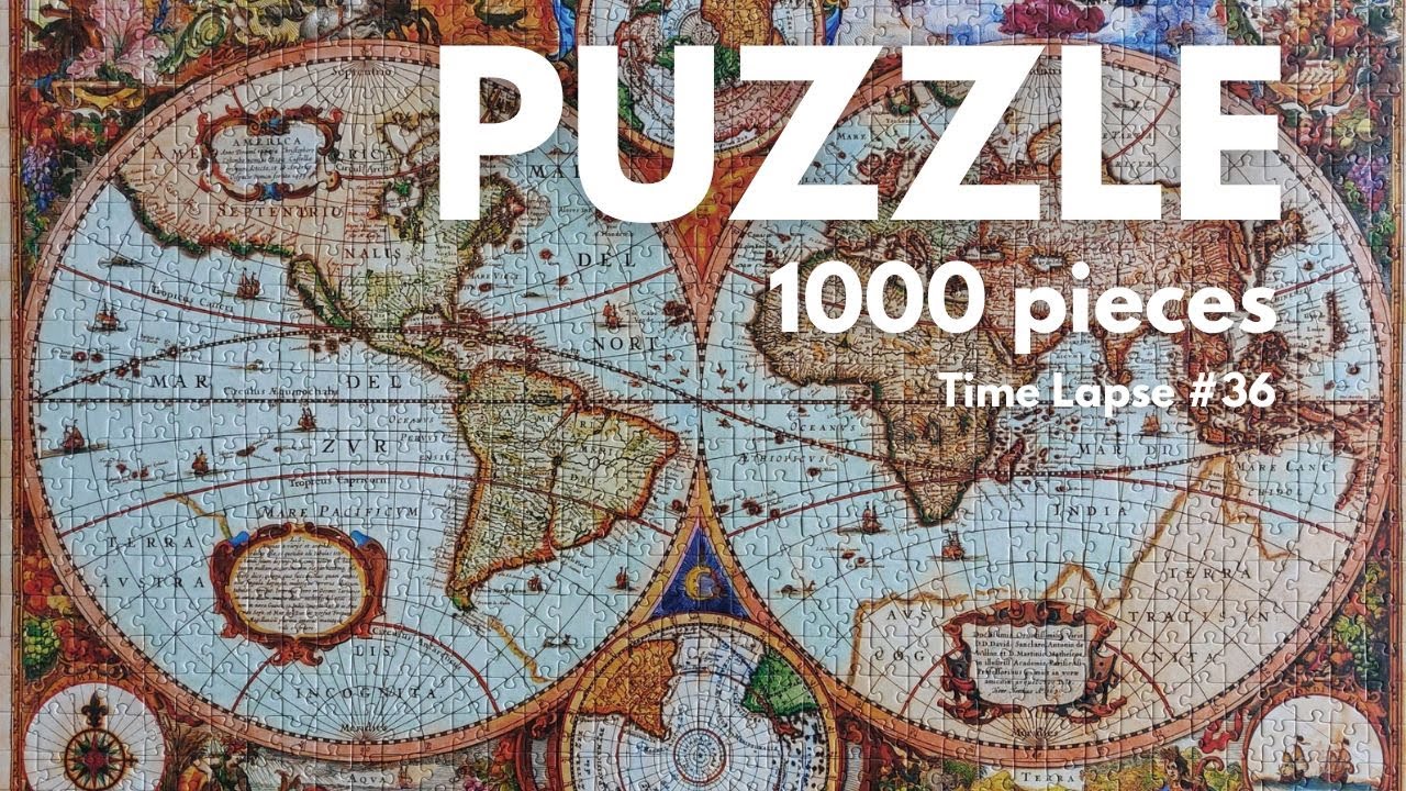 1000 pieces Jigsaw Puzzle | Vintage Map | Time Lapse #36 - YouTube